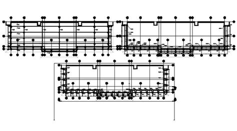 Frame Structure Of Column And Beam In Autocad 2d Drawing Dwg File Cad File