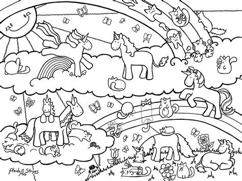 Unicorn And Caticorn Coloring Page By Plaidsandstripes On Deviantart