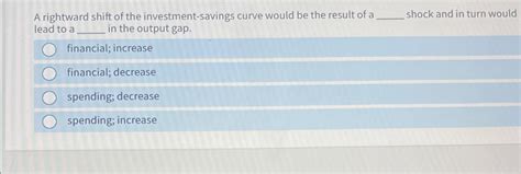 Solved A Rightward Shift Of The Investment Savings Curve