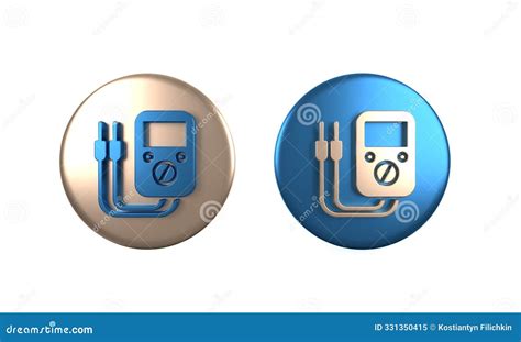 Colorful Ampere Meter Multimeter Voltmeter Icon Isolated On White Background Instruments For