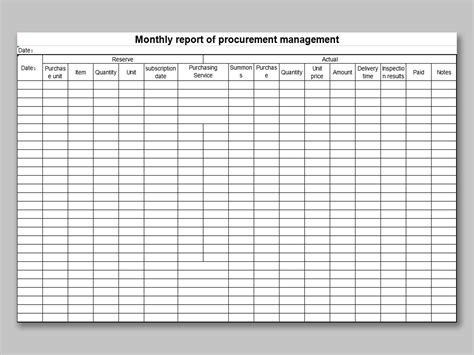 Procurement Log Template Excel