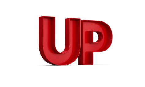 흰색에 고립 된 빨간색 위로의 3d 그림 프리미엄 사진