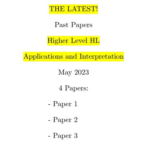 Jual Past Papers Ib Hl Ai Applications And Interpretation May 2023