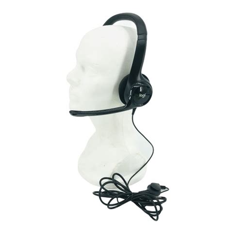 Logi Headphone Headset Wired Black Usb Padded Ears Volume Control Chat Ebay