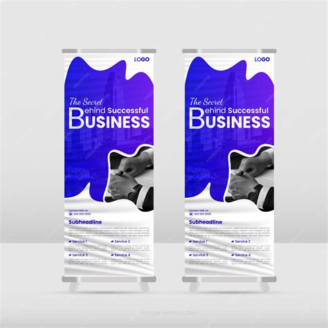 기업 롤업 배너 디자인 프리미엄 벡터