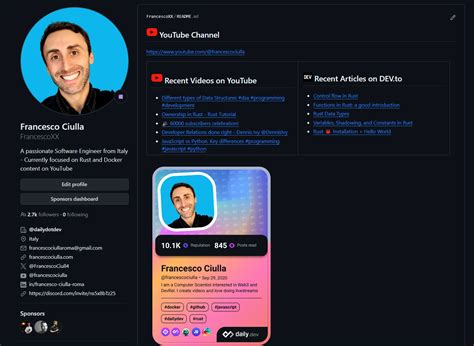 Adding The Daily Dev DevCard To Your GitHub Profile
