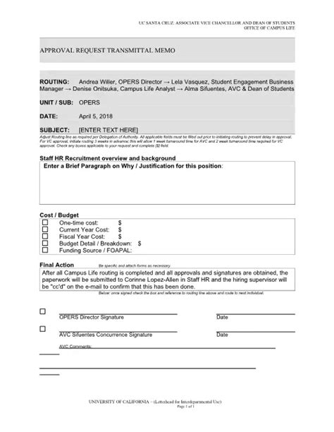 Approval Request Transmittal Memo Template Docslib Approval Request Transmittal Memo Template Docslib