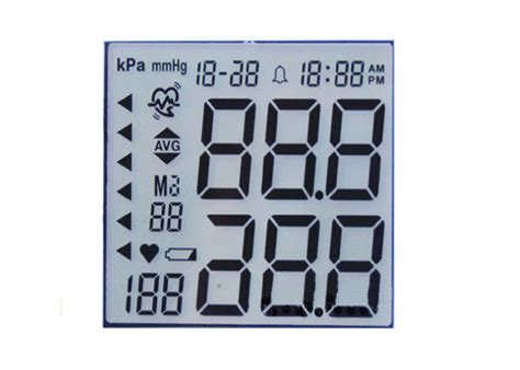 Custom Lcd Positive 4 Digit Segment Tn Lcd Panel Display For Sphygmomanometer