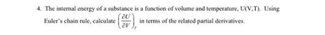 Solved The Internal Energy Of A Substance Is A Function Of
