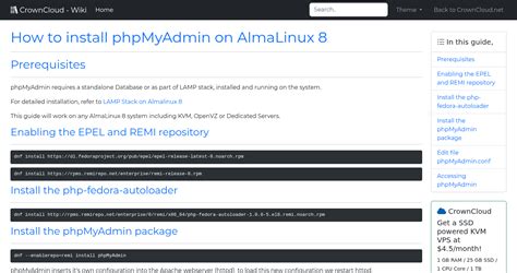 Crowncloud Wiki How To Install Phpmyadmin On Almalinux 8