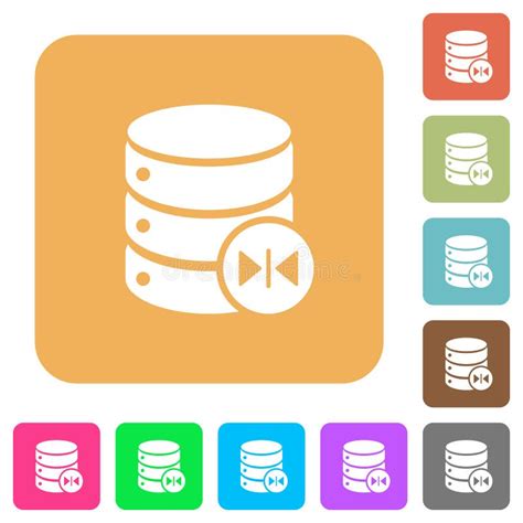 Select Database Table Column Rounded Square Flat Icons Stock Vector Illustration Of Orange