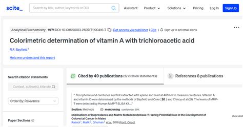 Colorimetric Determination Of Vitamin A With Trichloroacetic Acid [scite Report]