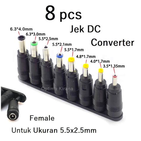 Jual Jek Jack Dc Plug Adaptor Colokan Converter Konverter 8 Head Kepala Berbagai Ukuran Charger