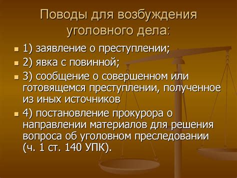 Возбуждение уголовного дела Online Presentation