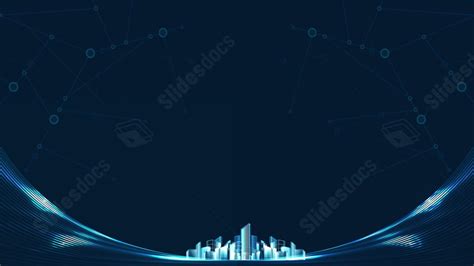 Blue Technology City Big Data Modern Powerpoint Background For Free