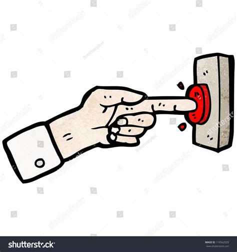 Cartoon Finger Pushing Button Stock Vector Illustration 119562529