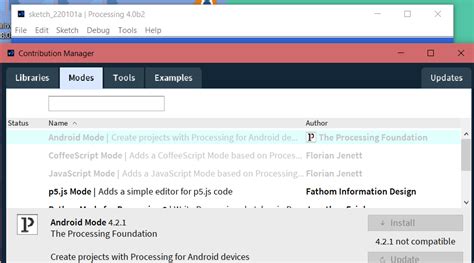 No Android Mode For Processing 4 Processing For Android Processing