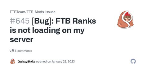 Bug Ftb Ranks Is Not Loading On My Server · Issue 645 · Ftbteamftb