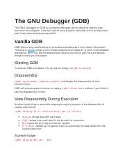 The Gnu Debugger Docx The Gnu Debugger Gdb The Gnu Debugger Or Gdb Is A Powerful Debugger