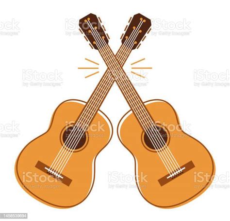 두 개의 어쿠스틱 기타는 축제 또는 콘서트 또는 흰색 라이브 음악 테마에 고립 된 플레이어 음악 녹음 레이블 악기 가게에 대한