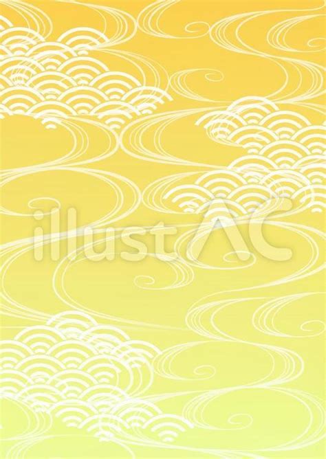 流水紋と青海波の金の和柄背景フリー素材イラスト No 22946966｜無料イラスト・フリー素材なら「イラストac」