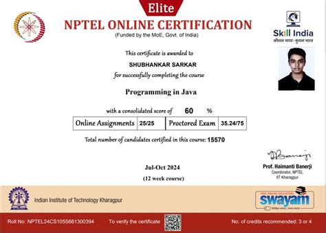 shubhankar sarkar on linkedin nptel javaprogramming onlinelearning skillindia iitkharagpur