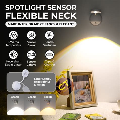 Jual Lampu Sensor Dinding Otomatis Malam Gerak Motion Spot Light Shopee Indonesia