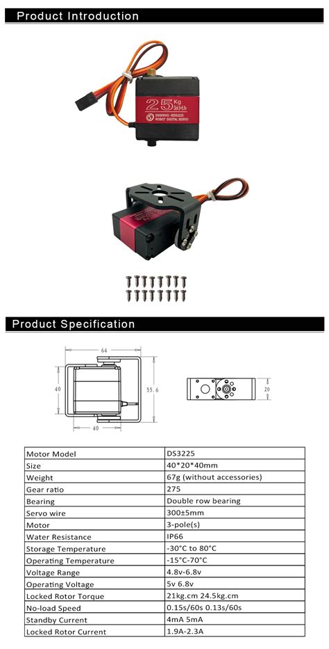 High Torque Tilt Ds3225 Servo Uavmodel