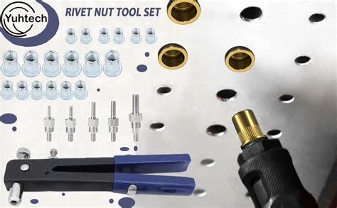 Hand Riveter Kit Rivet Nut Gun Threaded Rivet Nut Kit Set Nut Rivet