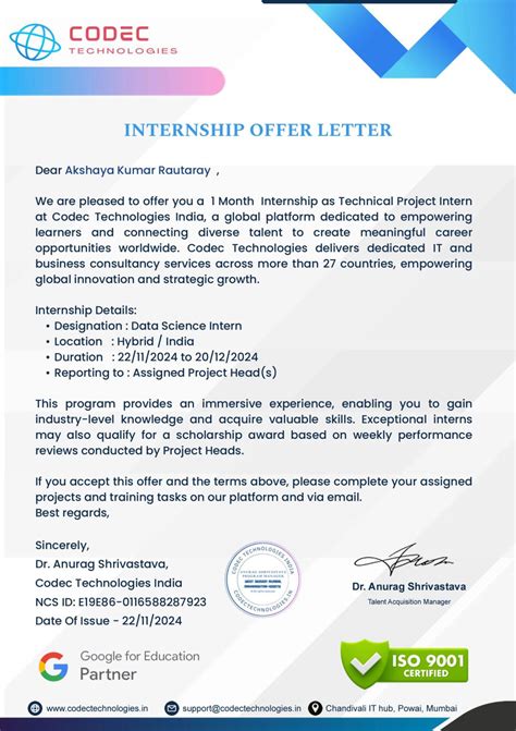 Datascience Internship Codec Computerscience Engineering Coding Akshaya Kumar Rautaray