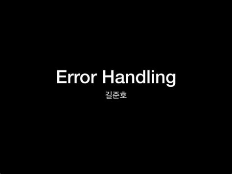 Error Handling Pdf