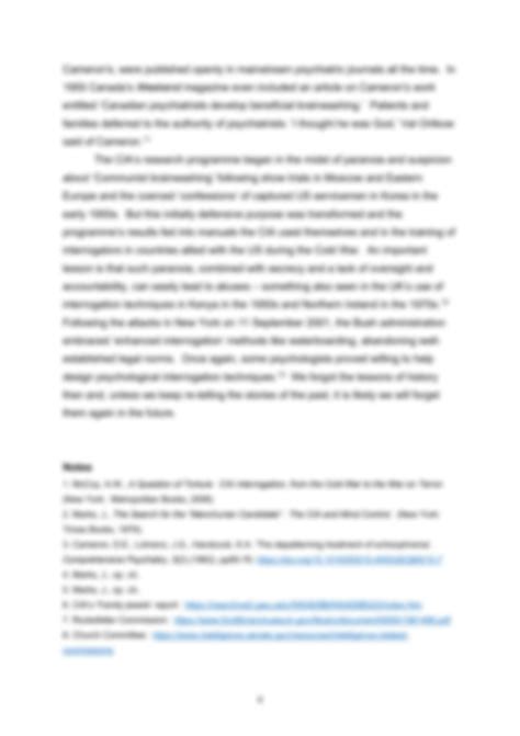 Solution Ewen Cameron S De Patterning Experiments And The Cia S Mk