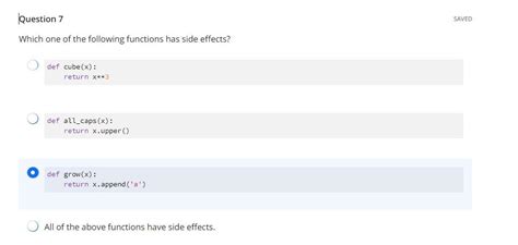 Solved Saved Question 7 Which One Of The Following Functions