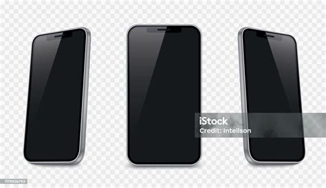현실적인 스마트 폰 모형 3d 벡터 빈 모바일 장치 스톡 벡터 기울어진에 대한 스톡 벡터 아트 및 기타 이미지 기울어진 휴대전화 디자인 Istock