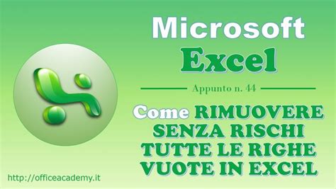 excel come rimuovere tutte le righe vuote in excel