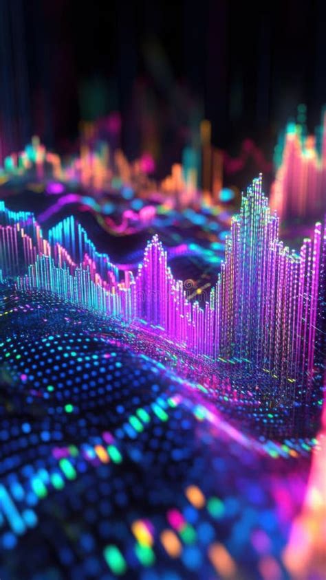 Visualizing Data Abstract Colorful Chart Displays Dynamic Growth Trends Stock Illustration