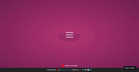 Ahmademranawesome Css Animation Hamburger Menu Codesandbox