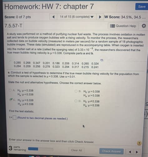 Solved Homework Hw 7 Chapter 7 Save Score 0 Of 7 Pts 14