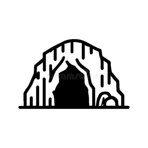 Simple Vector Cave Icon Logo Design Illustration Stock Vector