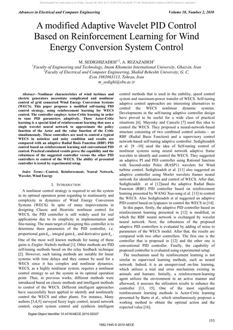 Pdf A Modified Adaptive Wavelet Pid Control Based On Reinforcement