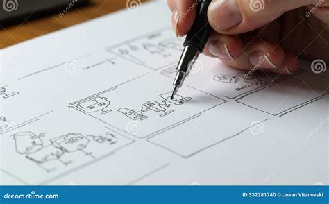 Storyboard Process Icon Linear Isolated Illustration Thin Line Vector Web Design Sign