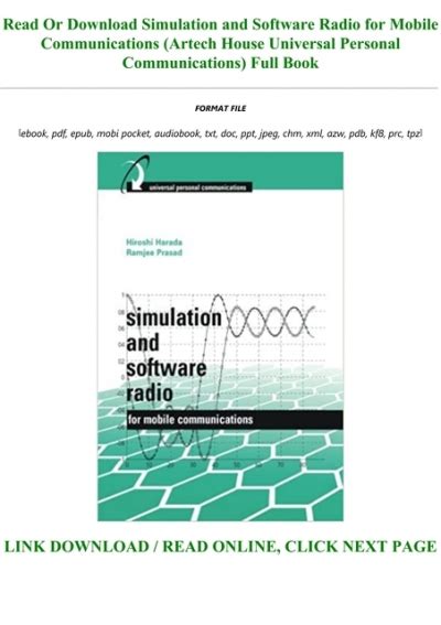 Best Pdf Simulation And Software Radio For Mobile Communications Artech House Universal