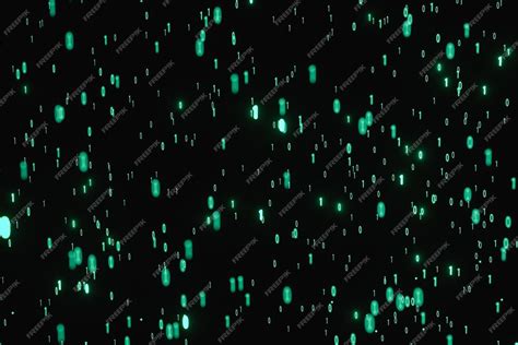 Premium Photo Glowing Binary Digit With Dark Background 3d Rendering