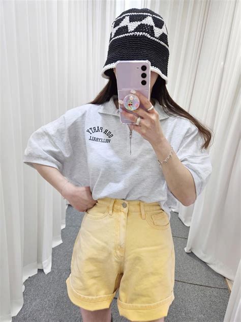 헬로지지배 3color 루즈핏 어깨패드 반팔 하이넥 카라 반 지퍼 집업 피그먼트 워싱 미니 쭈리 면 맨투맨 티셔츠