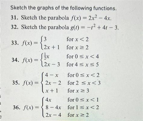 solved {rt1 sketch the graphs of the following functions