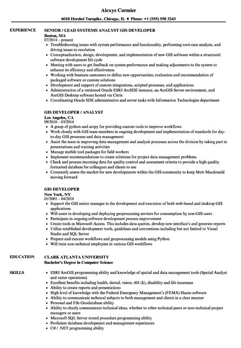 Gis Developer Resume Samples Velvet Jobs