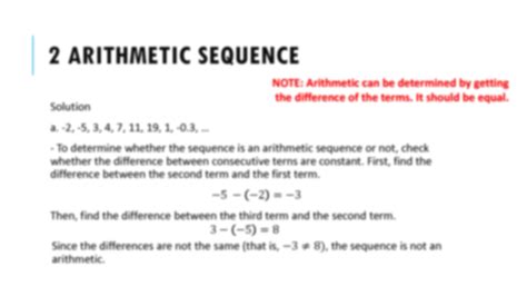 SOLUTION 2 Arithmetic Sequence Studypool