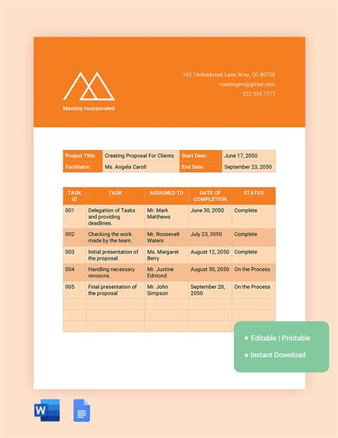 Rolling Action Item List Template In Word Google Docs Download Template Net