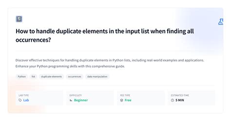 How To Handle Duplicate Elements In The Input List When Finding All Occurrences Labex