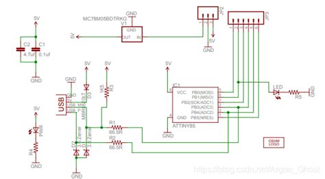 基于attiny85的digispark Arduino最小系统的自制教程（二）tiny85 最简电路 Csdn博客